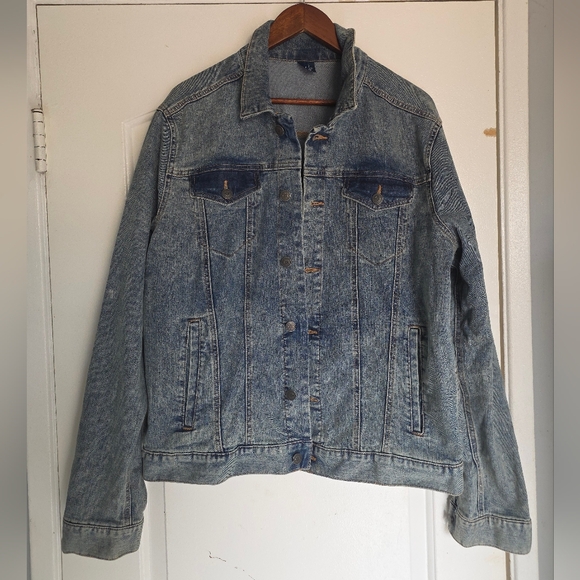 George | Jackets & Coats | Mens George Denim Flex Jacket Acid Wash Blue ...